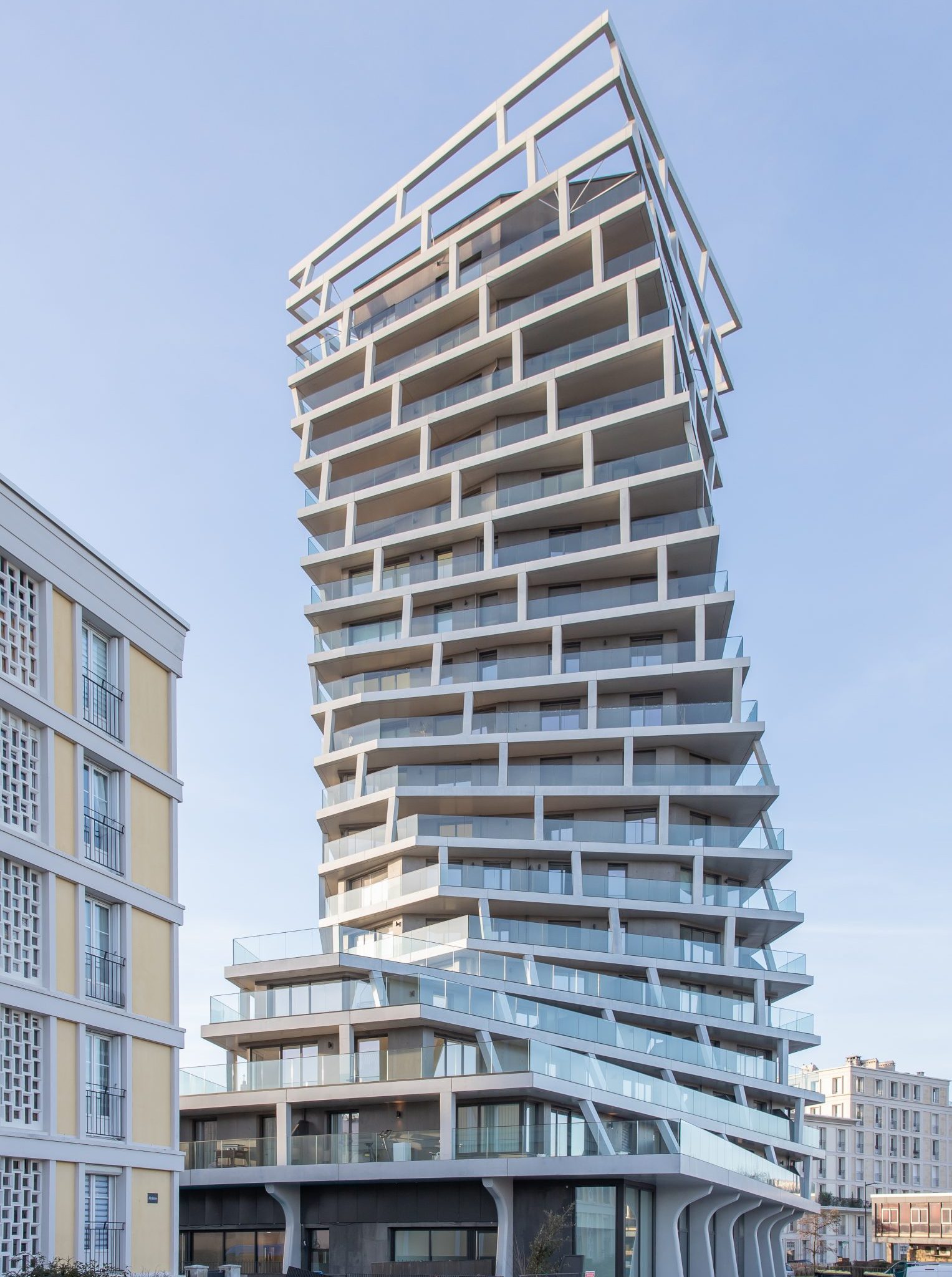 Twisting concrete tower is a new landmark at the centre of French ...